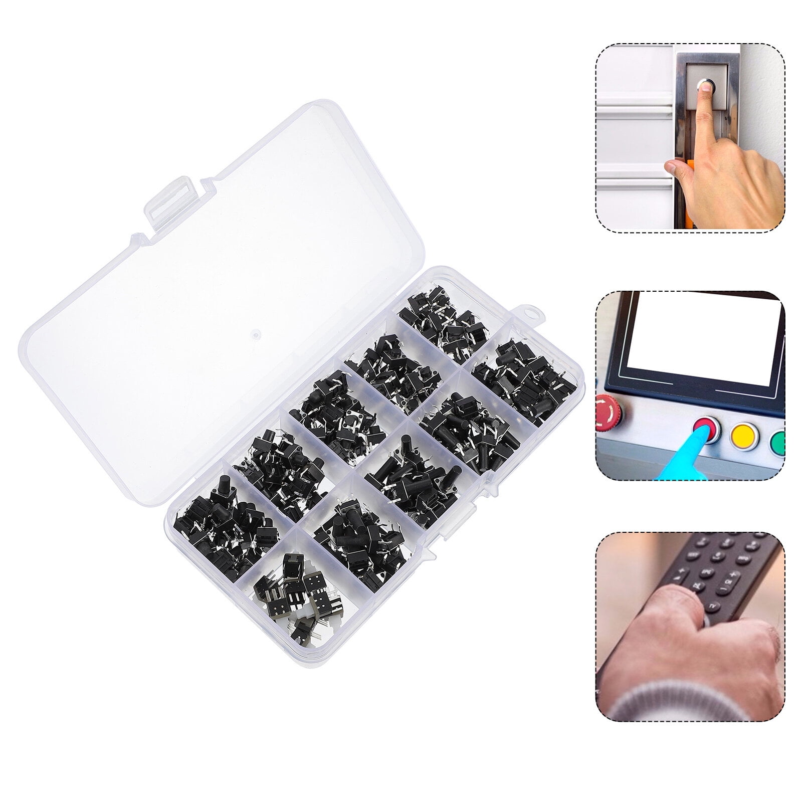 Mobutofu 180Set Tactile Push Button Switches Copper Pc Black 1.40X0 ...
