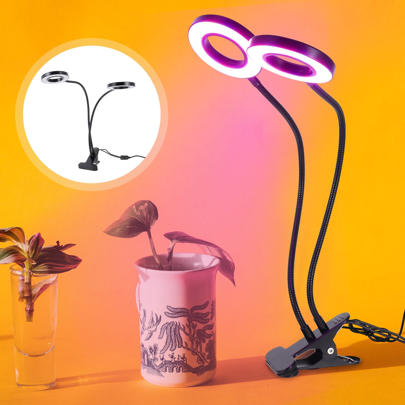Mobutofu 1Pack Desk Grow Light with 20W Power and Dual-Headed Design ...