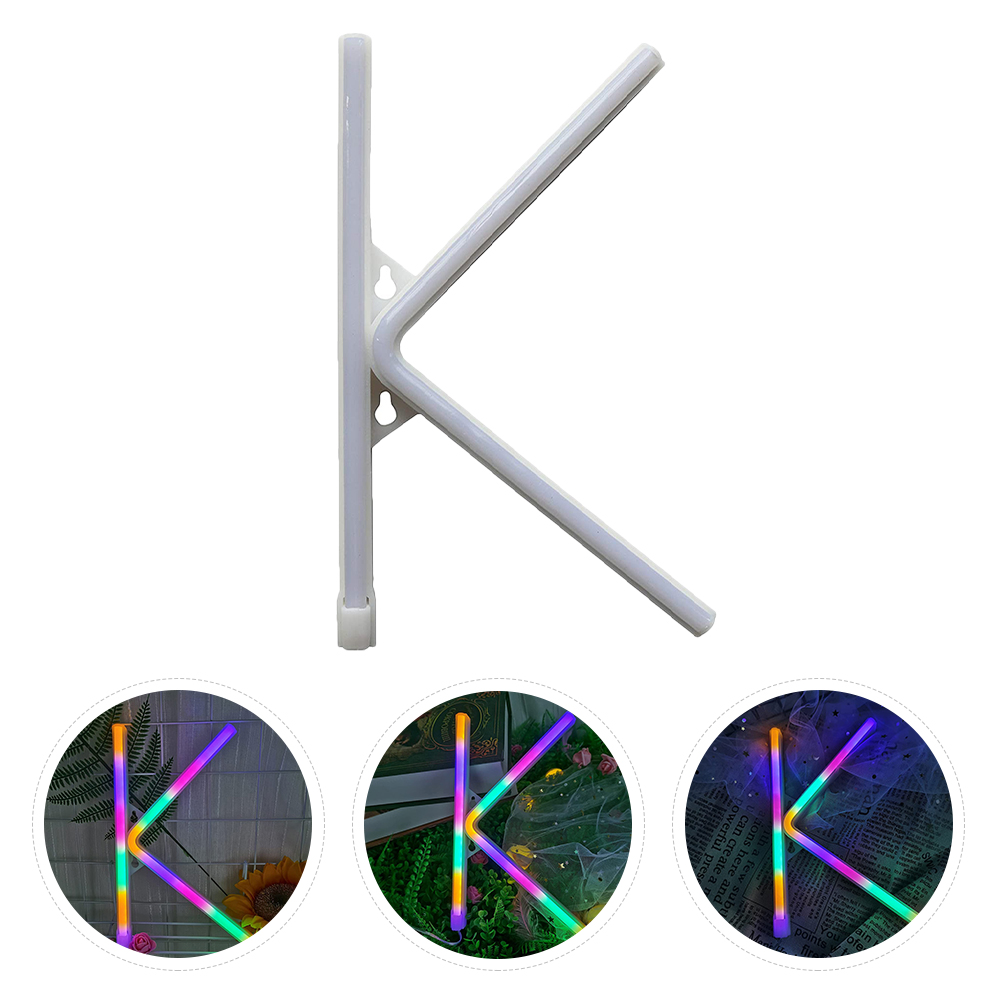 Mobutofu 1Pack English Letter K Shape Neon Sign Neon Light White ...