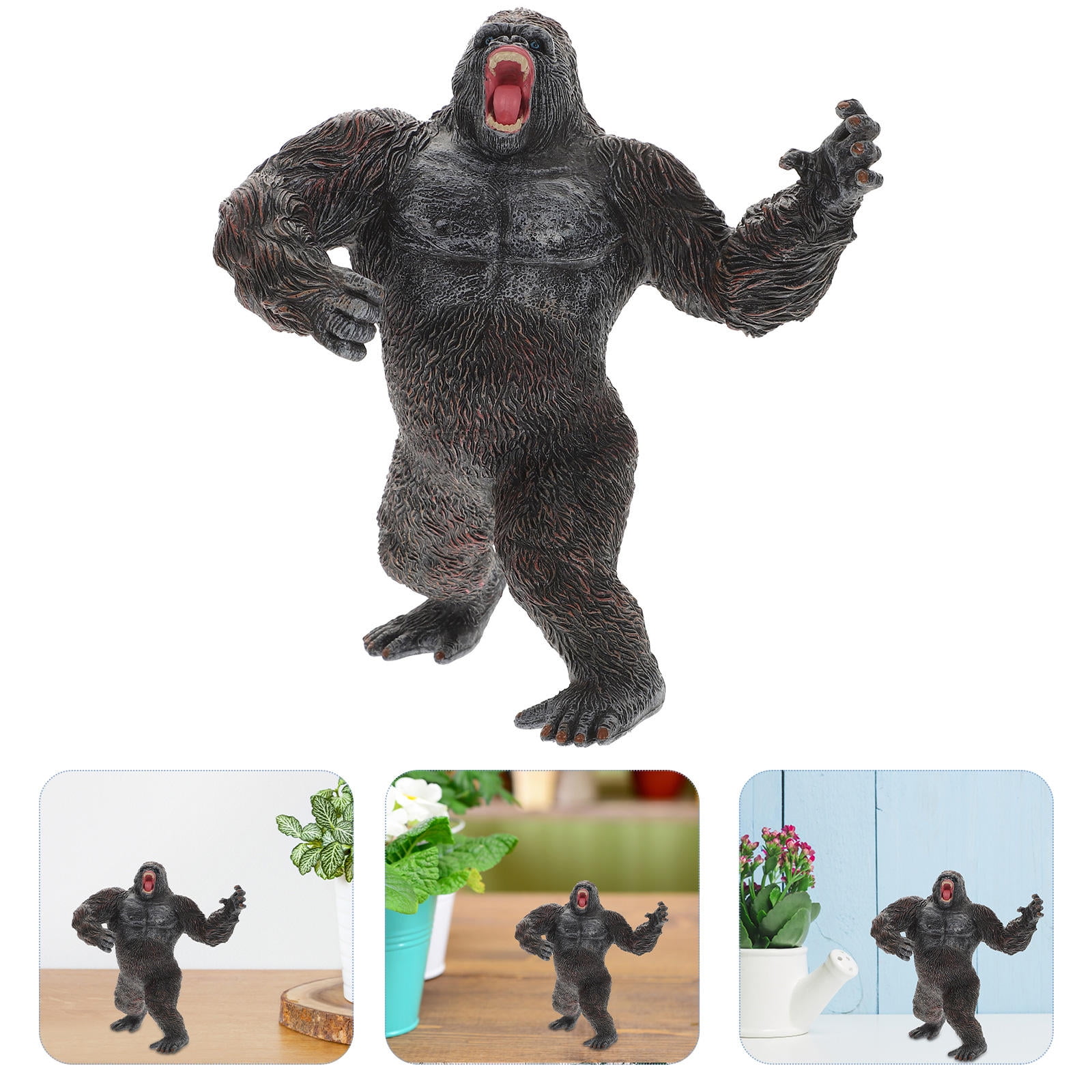 Mobutofu 1Pack Plastic Chimpanzee Figurine Black Realistic Shape ...