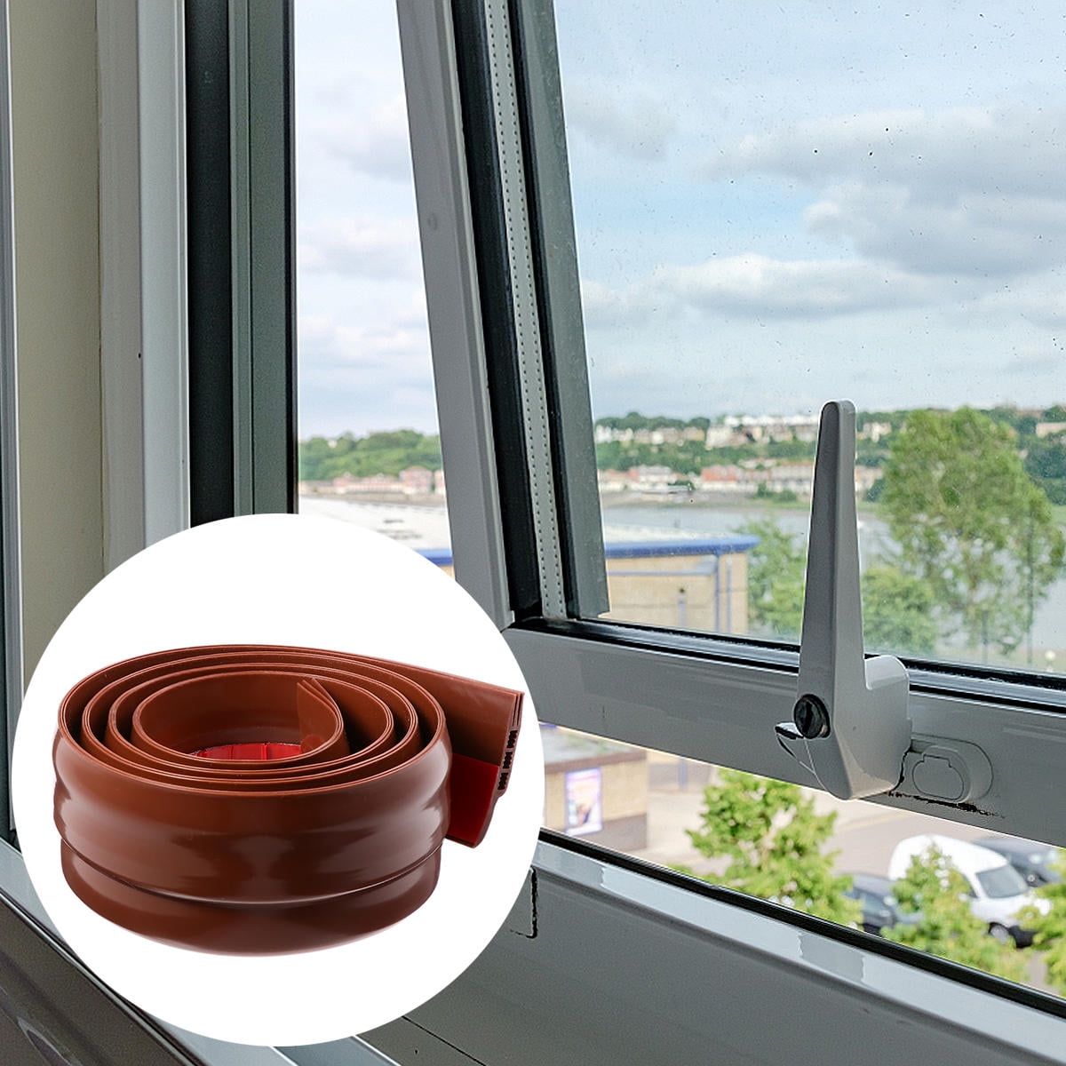 Mobutofu 1Pack Silicone Rubber Soundproof Strip for Door Brown 120x5cm ...
