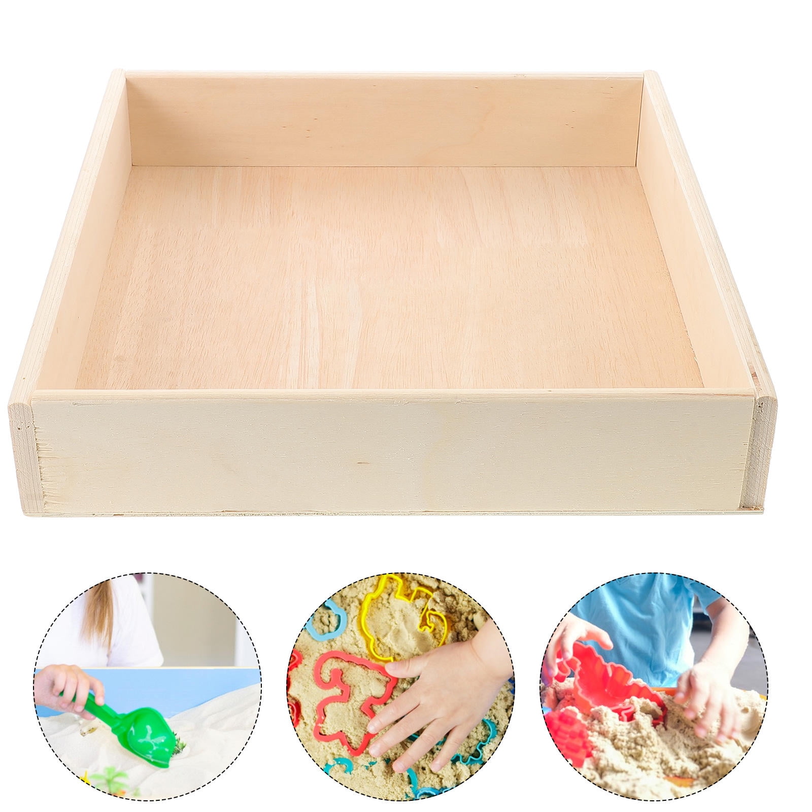Mobutofu 1Pack Square Beige Sand Tray For Kids Indoor 30X30X6In ...