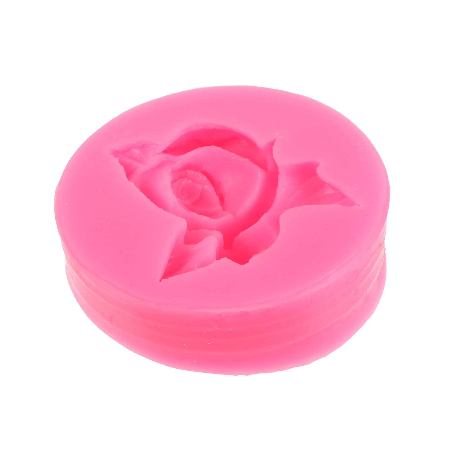 Mobutofu 1Pc Rose Shape Silicone Mold Pink 3D Rose For Cake Casting Diy ...
