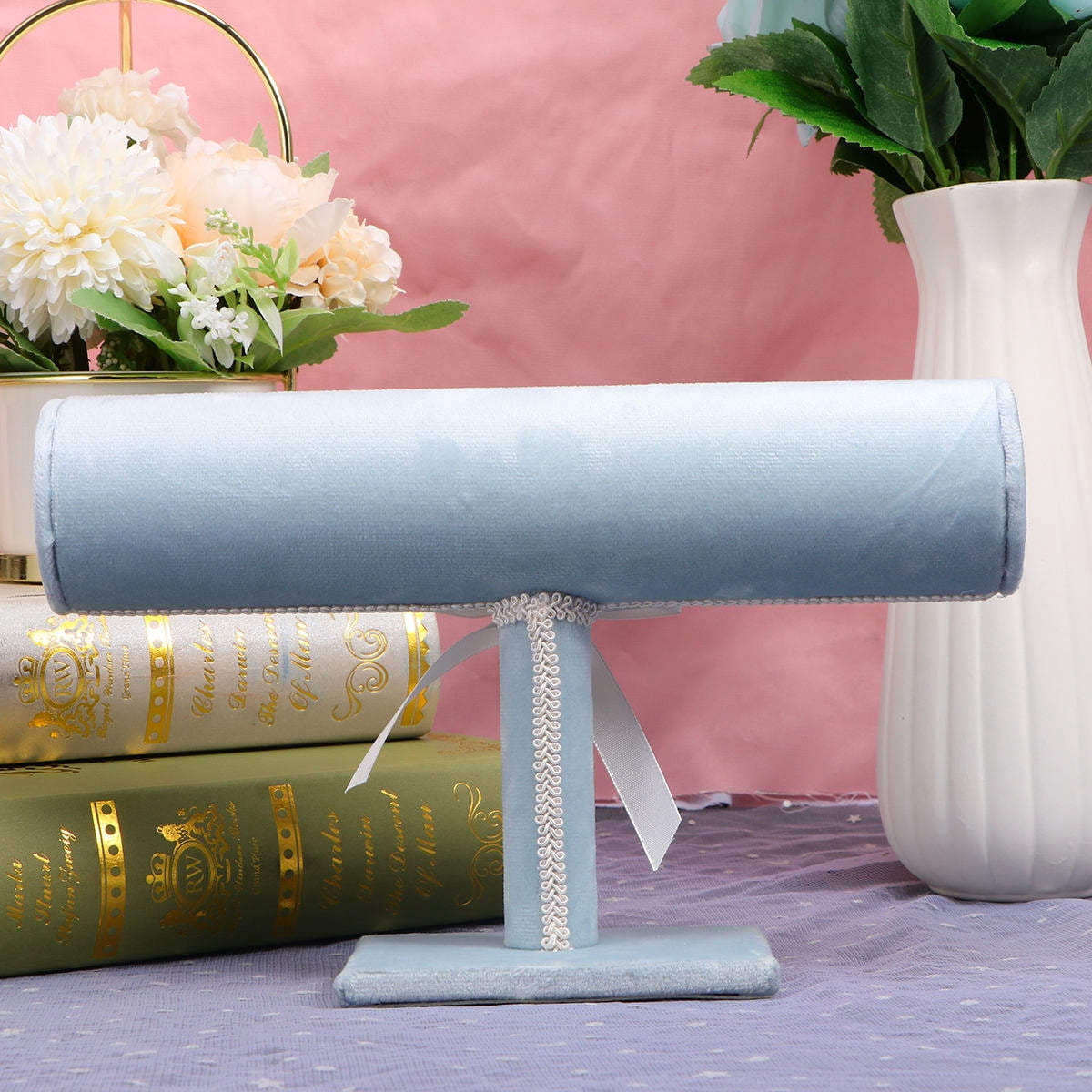 Mobutofu 1Pcs Light Blue Jewelry Display Rack T Bar Shape for Bracelet ...