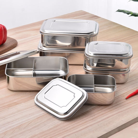 Mobutofu 1Pcs Stainless Steel Storage Box 3 Compartments Design for ...