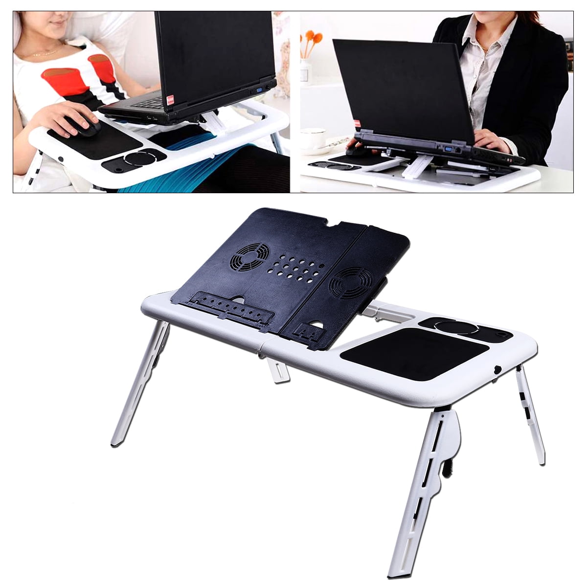 Mobutofu 1Set Lap Desk For Laptop Black Adjustable Height Angle Cooling ...