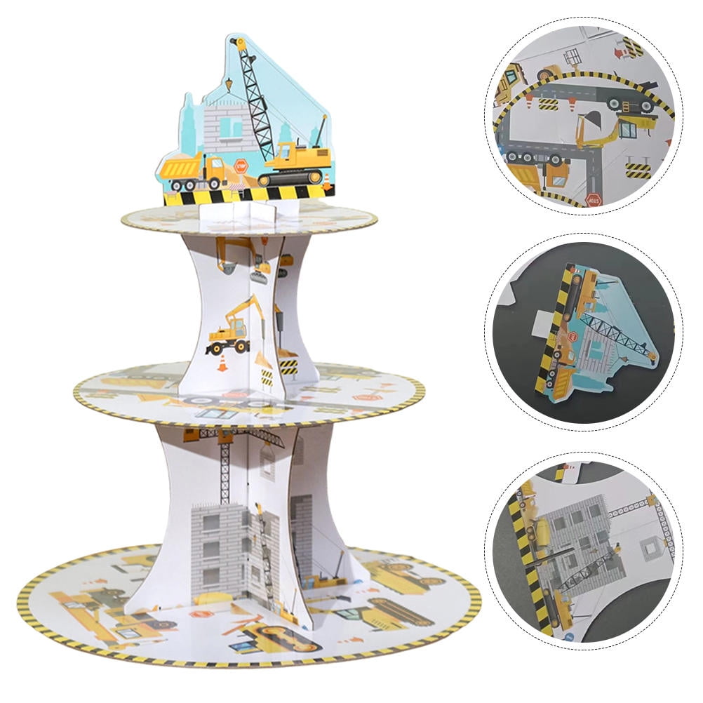 Mobutofu 1Set Paper Cake Stand Round for Boys Birthday Party Dessert ...