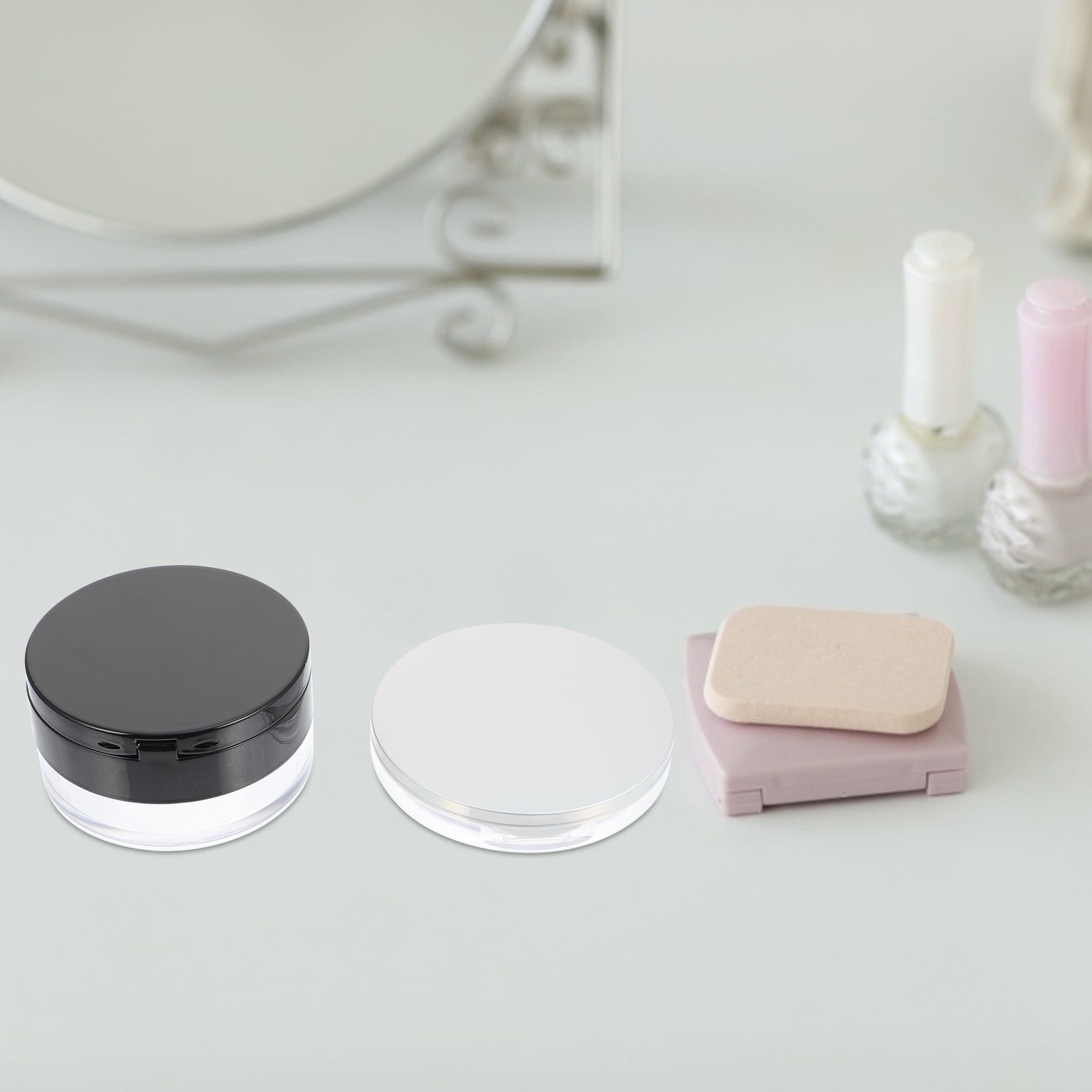 Mobutofu 2 Sets Loose Powder Case Glass And ABS Material Empty Powder ...