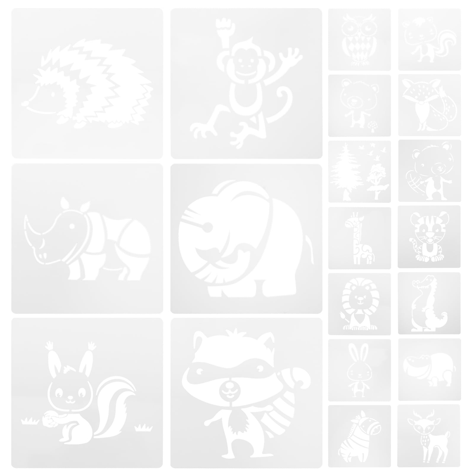 Mobutofu 20Pcs Animals Drawing Molds Cartoon Drawing Ruler for ...