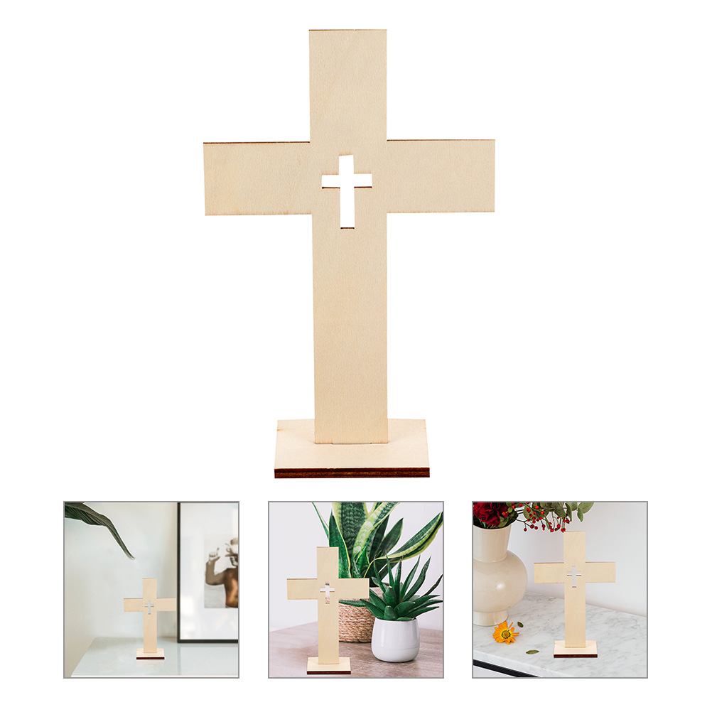 Mobutofu 20Pcs Standing Crosses for Home Decor Wooden Cross Figurine ...