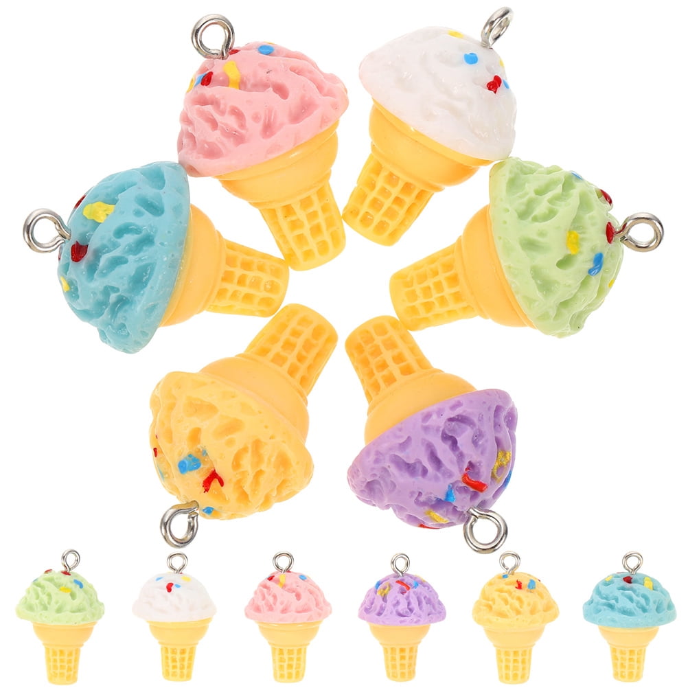 Mobutofu 24-Pcs Resin Ice Cream Charms for Jewelry Making Assorted ...