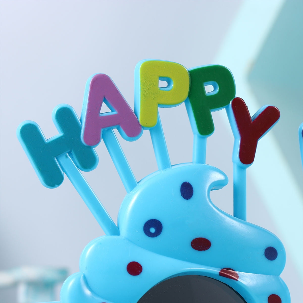 Mobutofu 2Pcs Rainbow Blue Plastic Letter Shape Glasses for Birthday ...