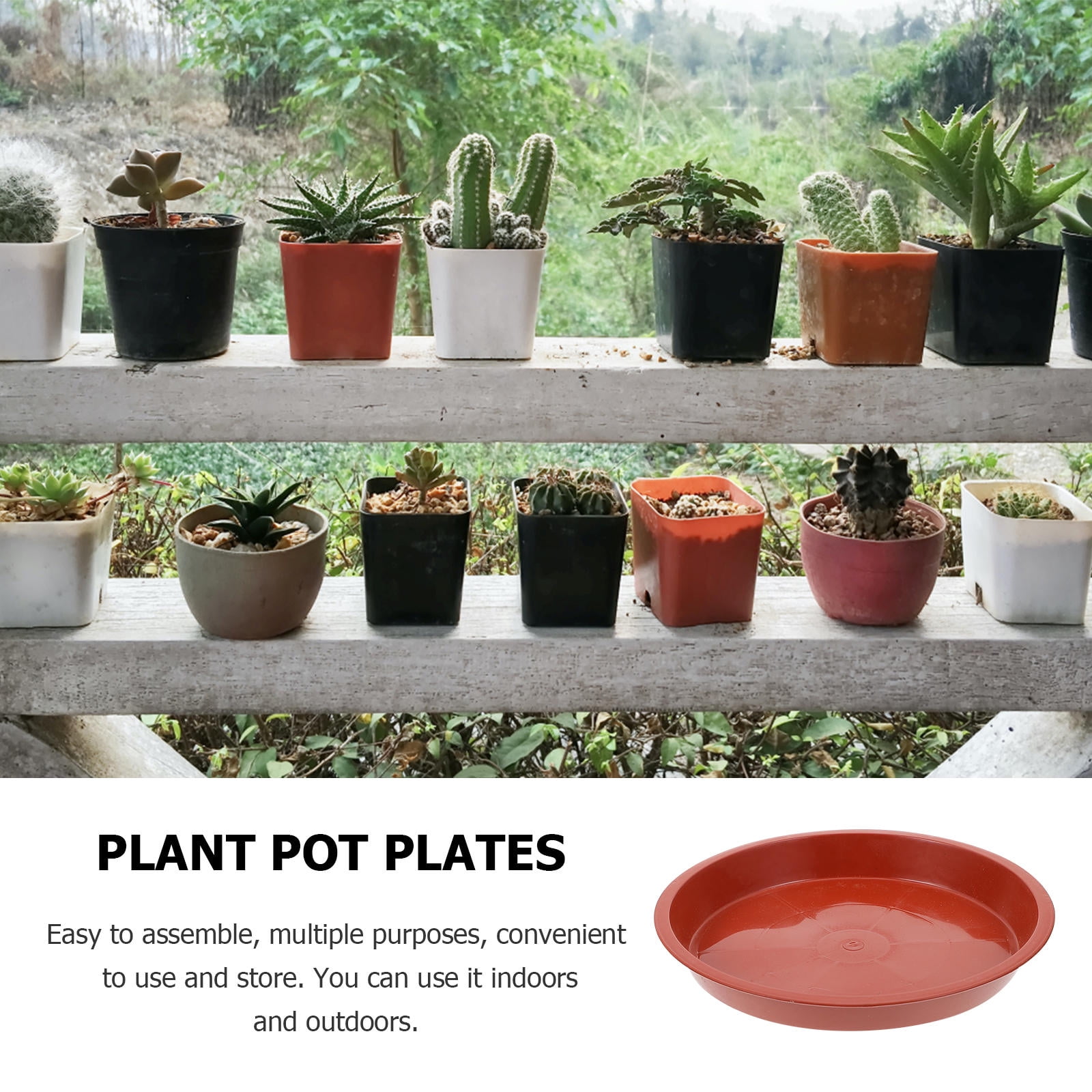 Mobutofu 30Pcs Dark Red Round Gardening Pot Trays for Gardeners 7X7in ...