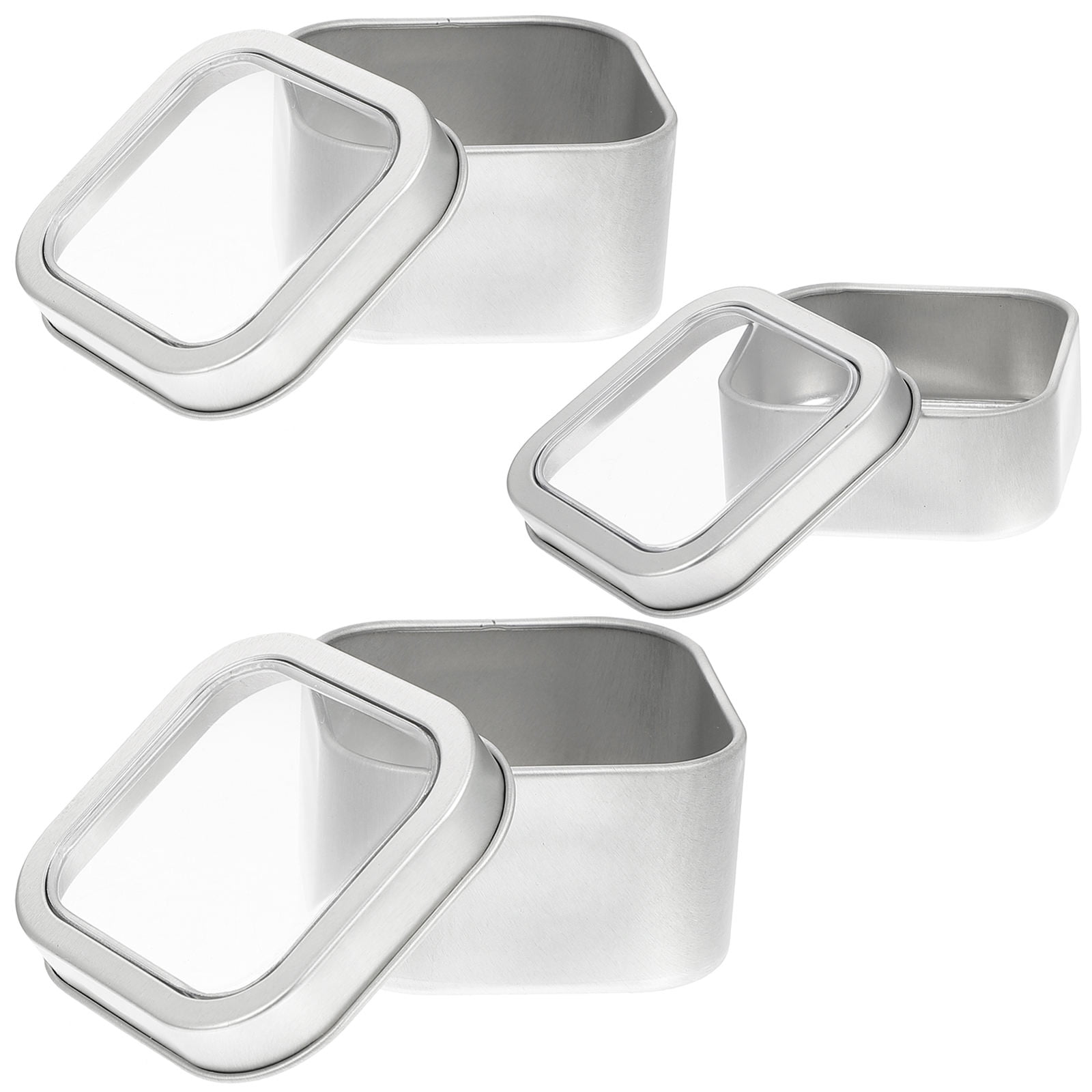 Mobutofu 3Pcs Square Tin Boxes Tinplate Jewelry Case For Adults Diy ...