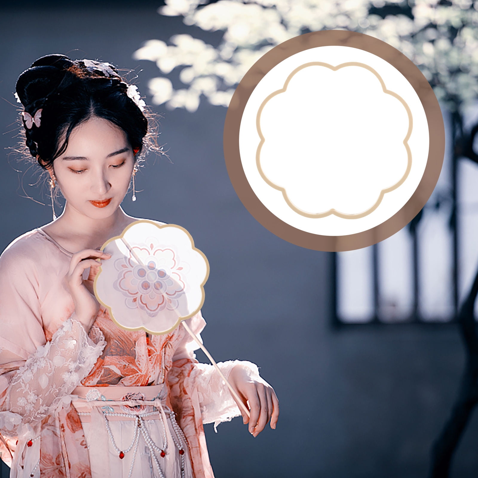 Mobutofu 4Pcs Diy Hand Fan Frames Khaki Abs Material Diy For Chinese ...