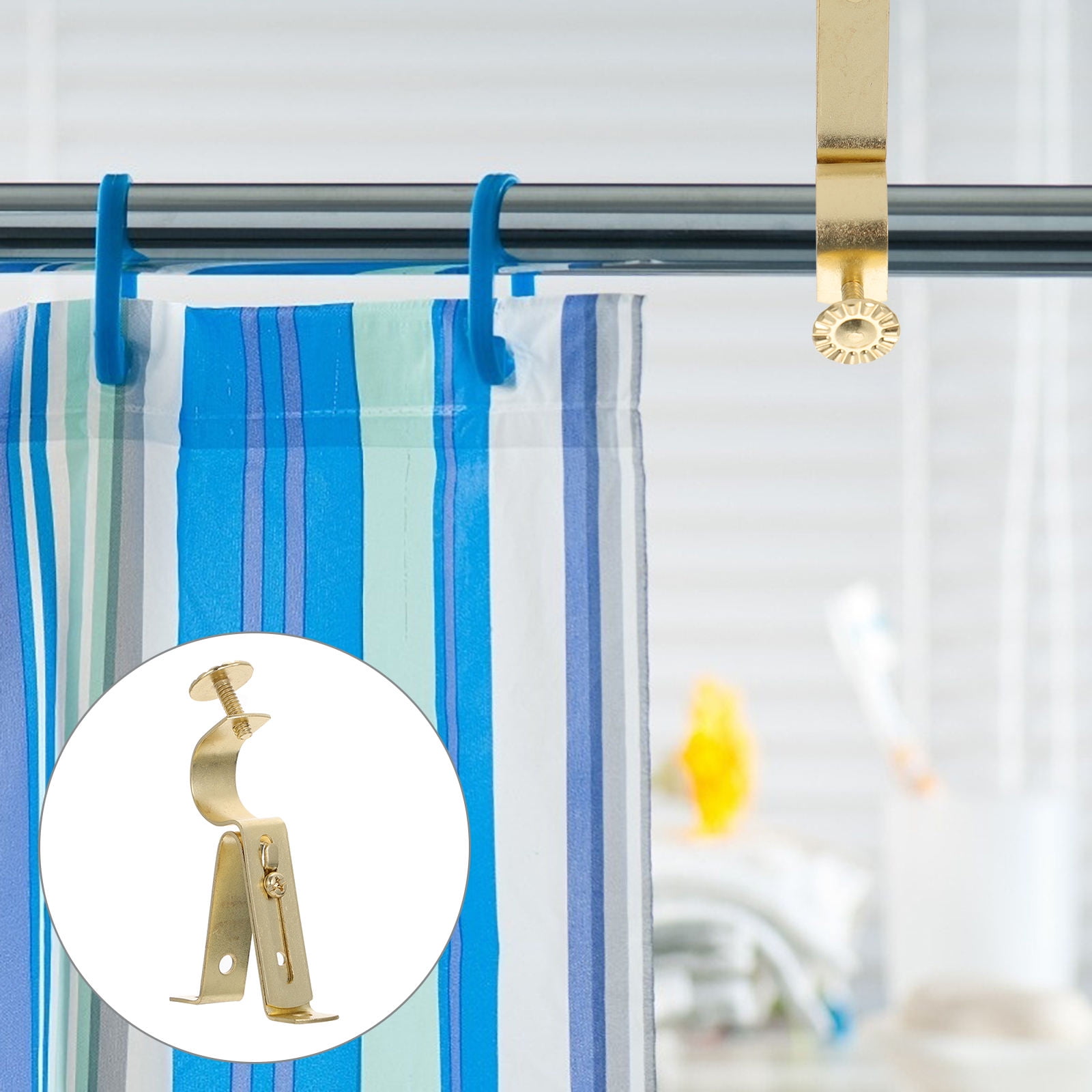 Mobutofu 4Pcs Steel Curtain Rod Fixator with Adjustable and Telescopic ...