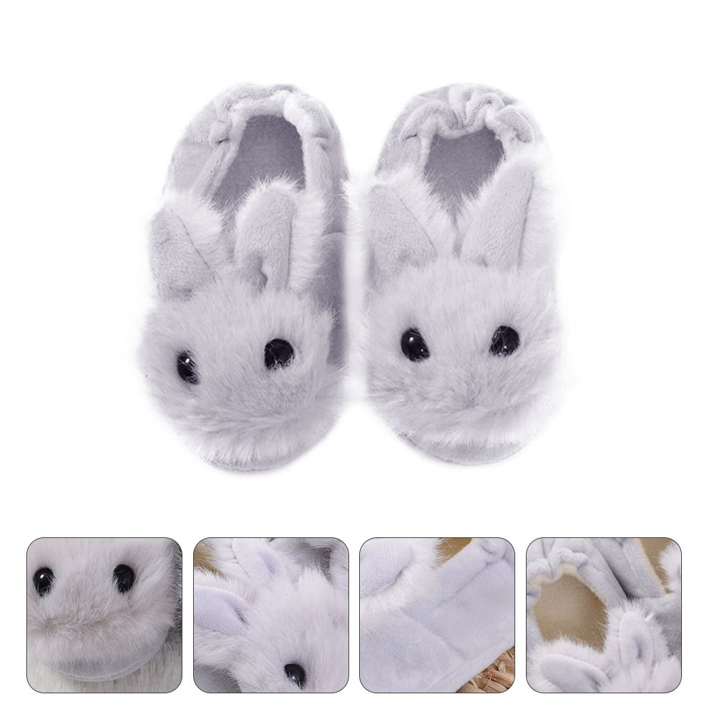 Mobutofu 4Pcs Youth Bunny Slippers in Grey Color for Children Home Wear ...