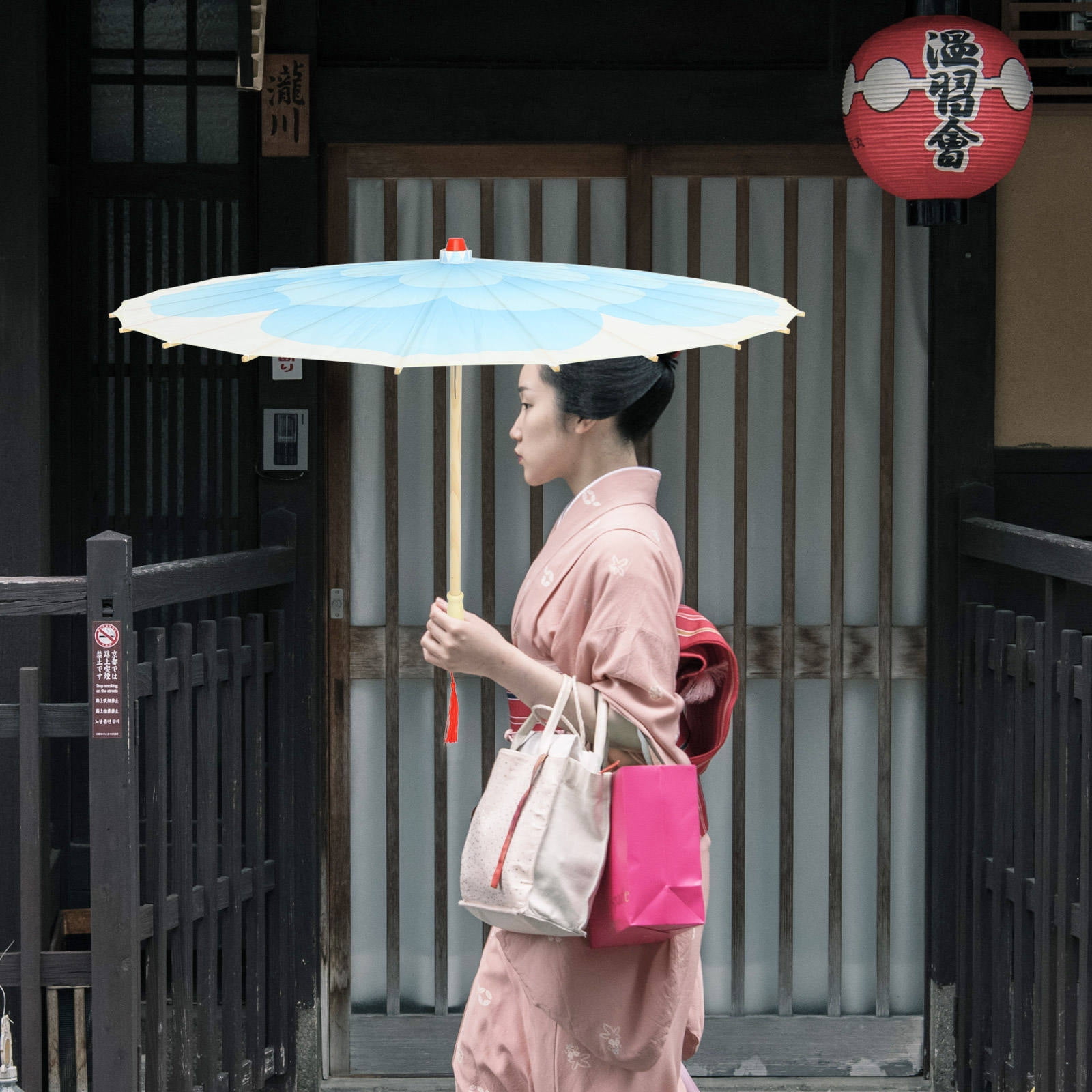 Mobutofu 54Pcs Round Peony Parasol Chinese Rain Umbrella Handmade Silk ...