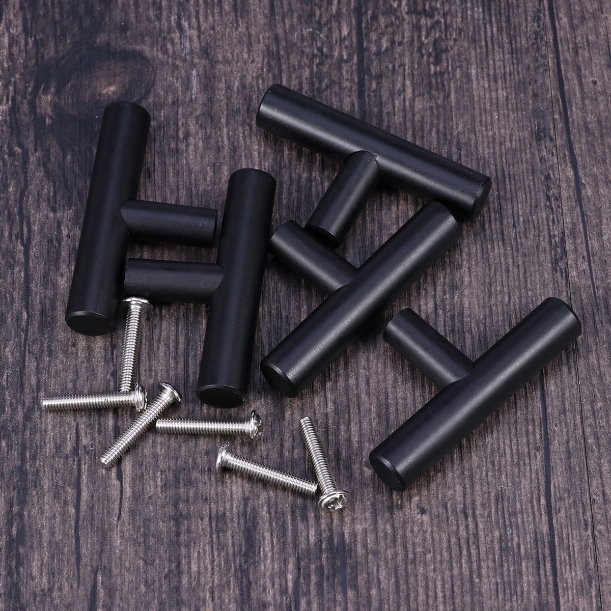 Mobutofu 5Pcs Modern Black Aluminum Kitchen Handles for Cabinet and ...