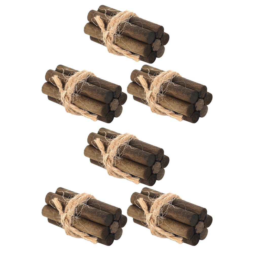 Mobutofu 6Pcs Miniature Firewood Pile Props for Dollhouse Decor Wooden ...