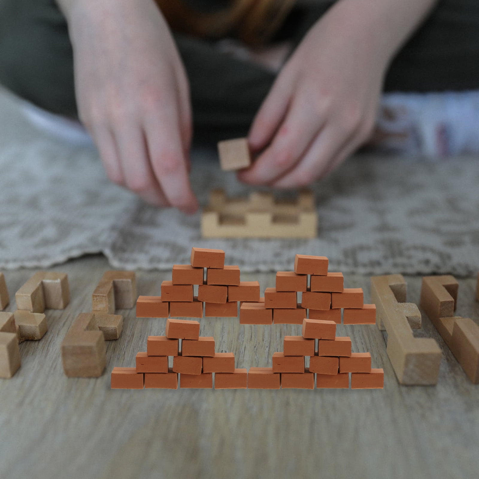 Mobutofu 70Pcs Diy Micro Landscape Decor Miniature Brick Wall Bricks ...