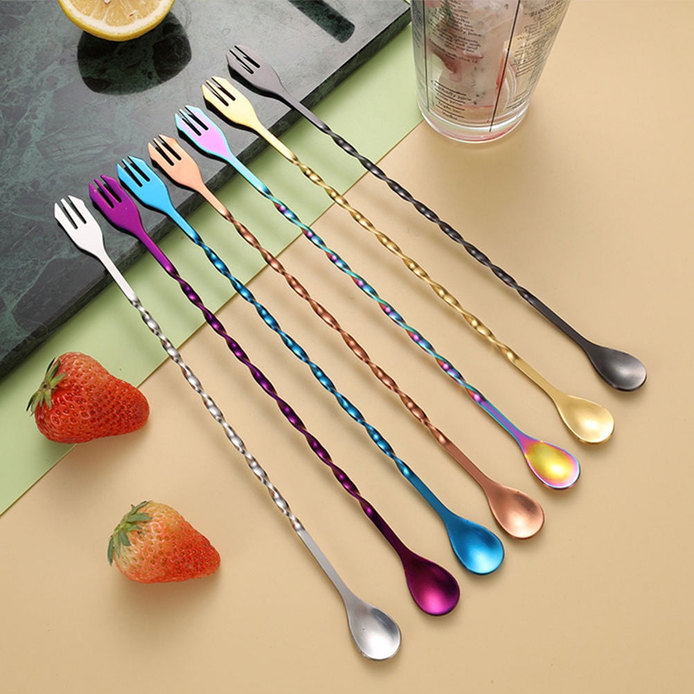 Mobutofu 7Pcs Spiral Bar Design Stirrers for Mixed Drinks in Assorted ...