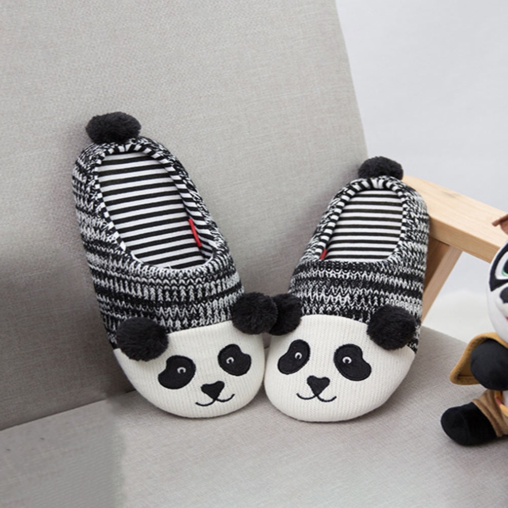 Mobutofu 8Pcs Panda Slippers for Family Members Cozy Warm Comfortable Cartoon Indoor Wearing in ...