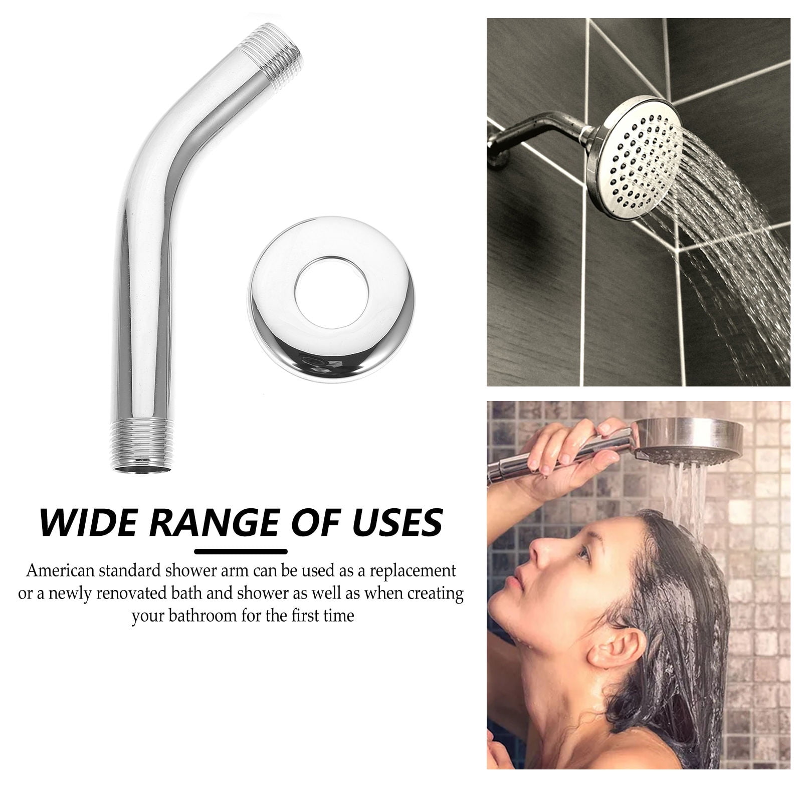 Mobutofu Bathroom Installation 1 Set Curved Silver Shower Pipe Fittings ...