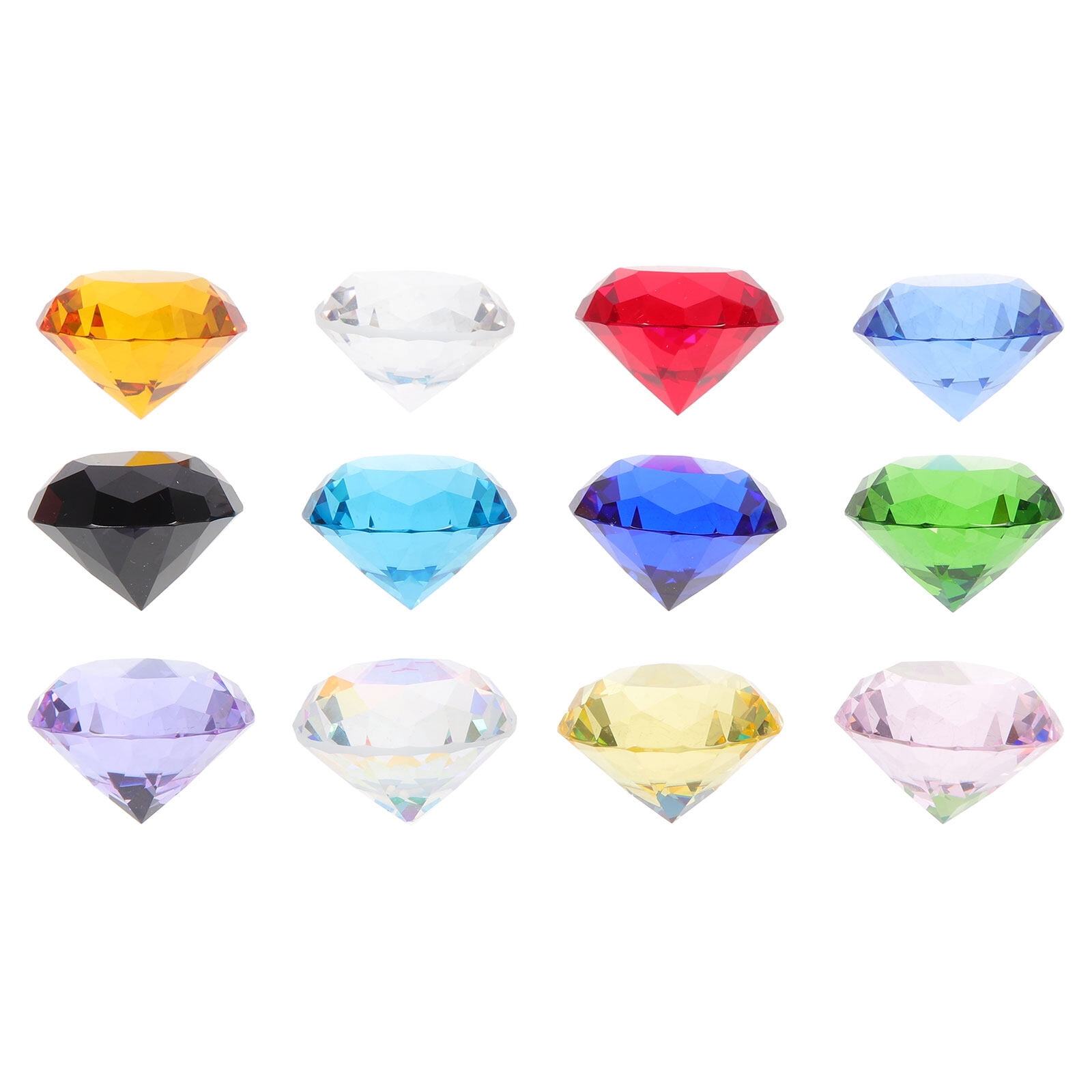 Mobutofu Crystal Glass Diamonds 3x3x2cm Rainbow Effect 12Pcs For ...