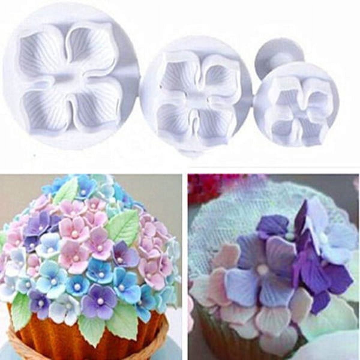 Mobutofu Fondant Molds 3Pcs White ABS Plastic Flower Plungers for ...