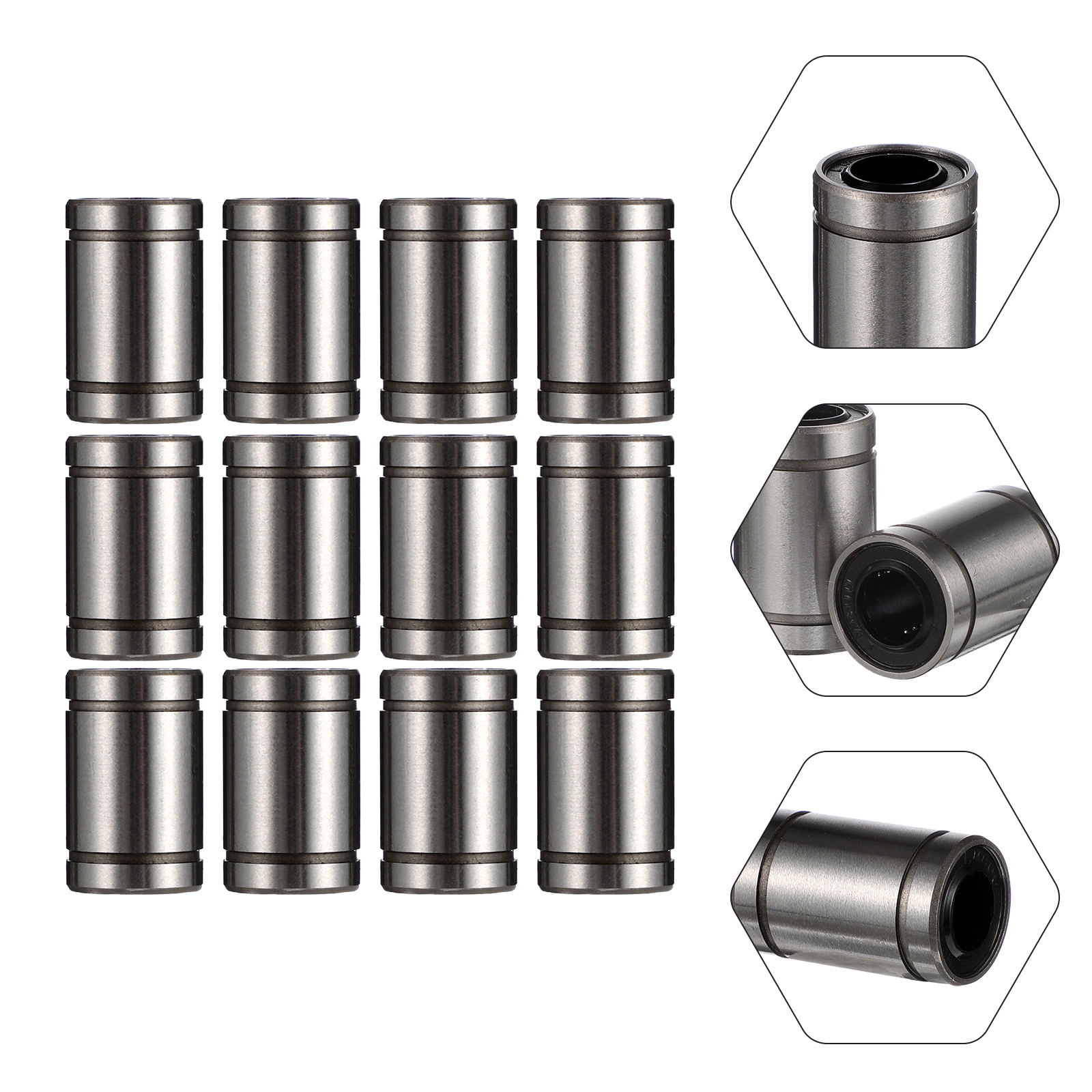 Mobutofu Linear Ball Bearings 12Pcs in Silver for CNC Machines and 3D ...