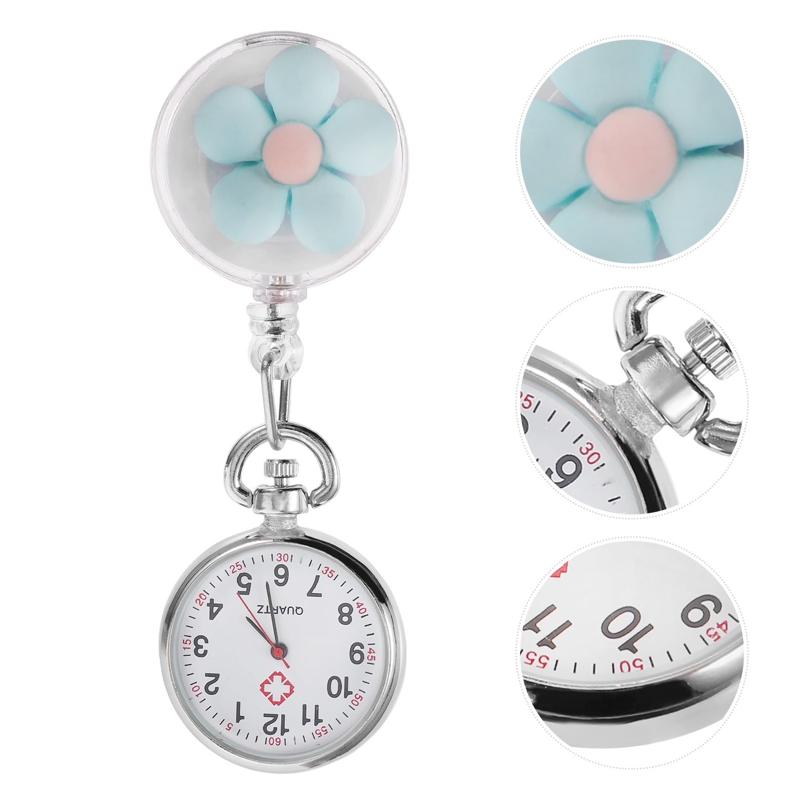 Mobutofu Pocket Fob Watches 1Set Blue Glass Alloy Round Simple Style ...