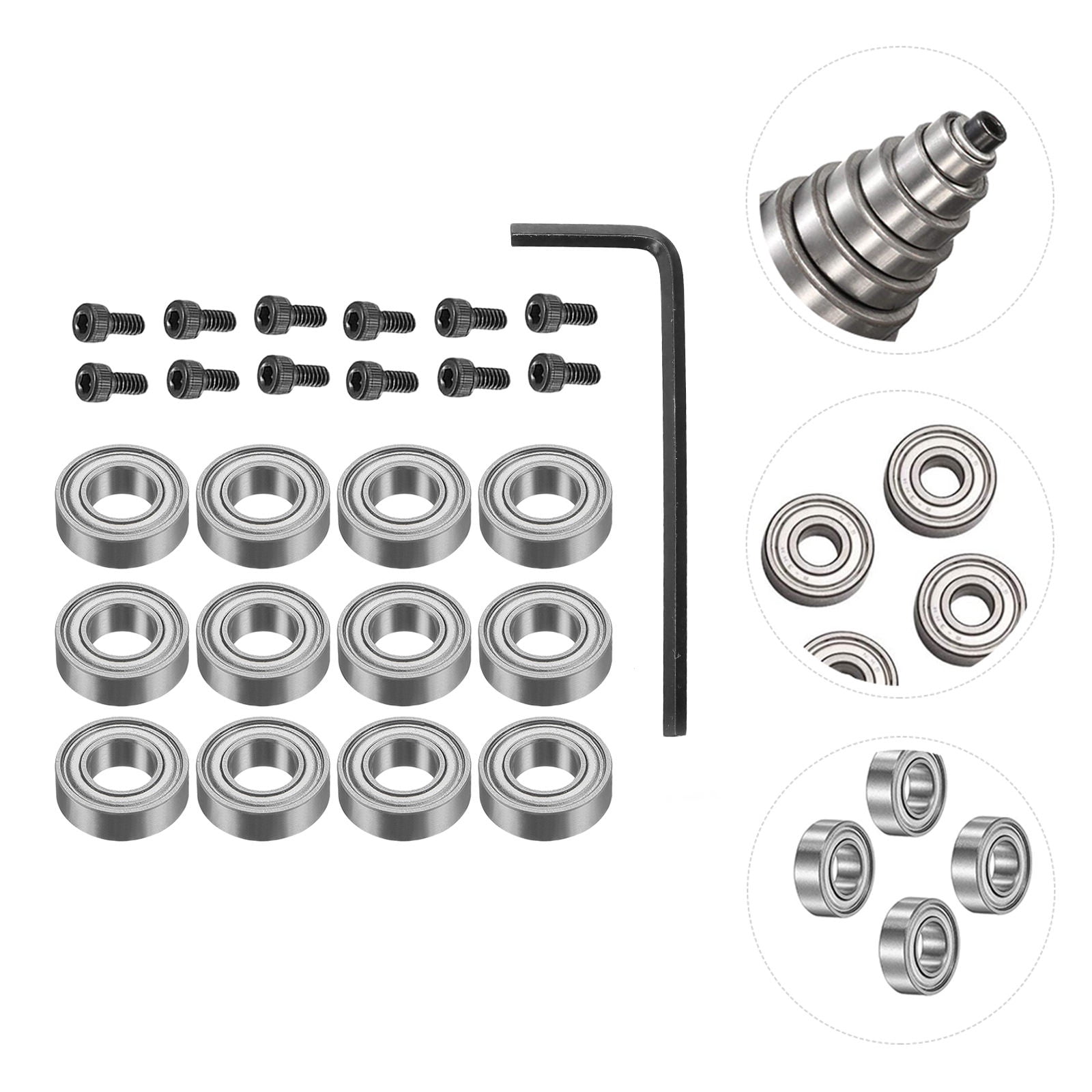 Mobutofu Replacement Bearings 12 Pieces Inner Diameter 3/16 Inch Outer ...