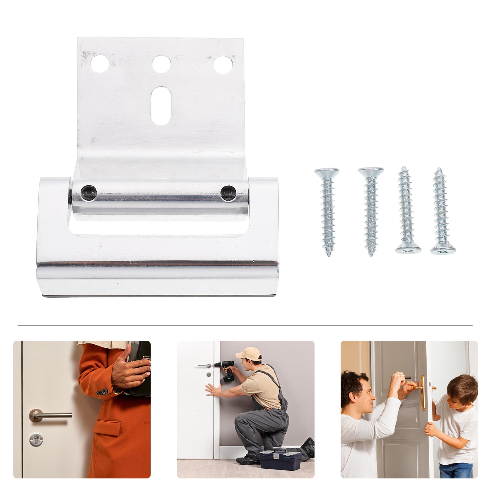 Mobutofu Silver 1Pack Sturdy Aluminum Door Latch for Home Reinforcement ...