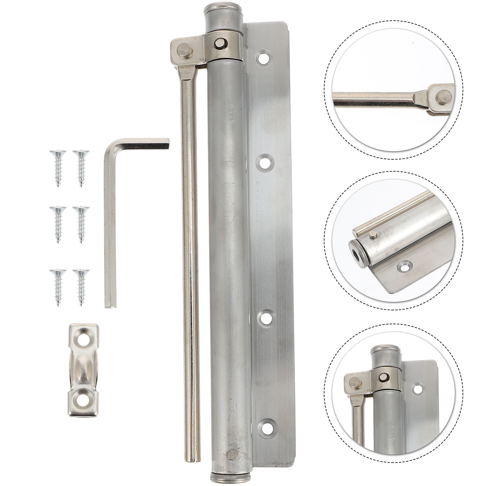 Mobutofu Silver Rectangular Door Closer Device with Adjustable Tension ...