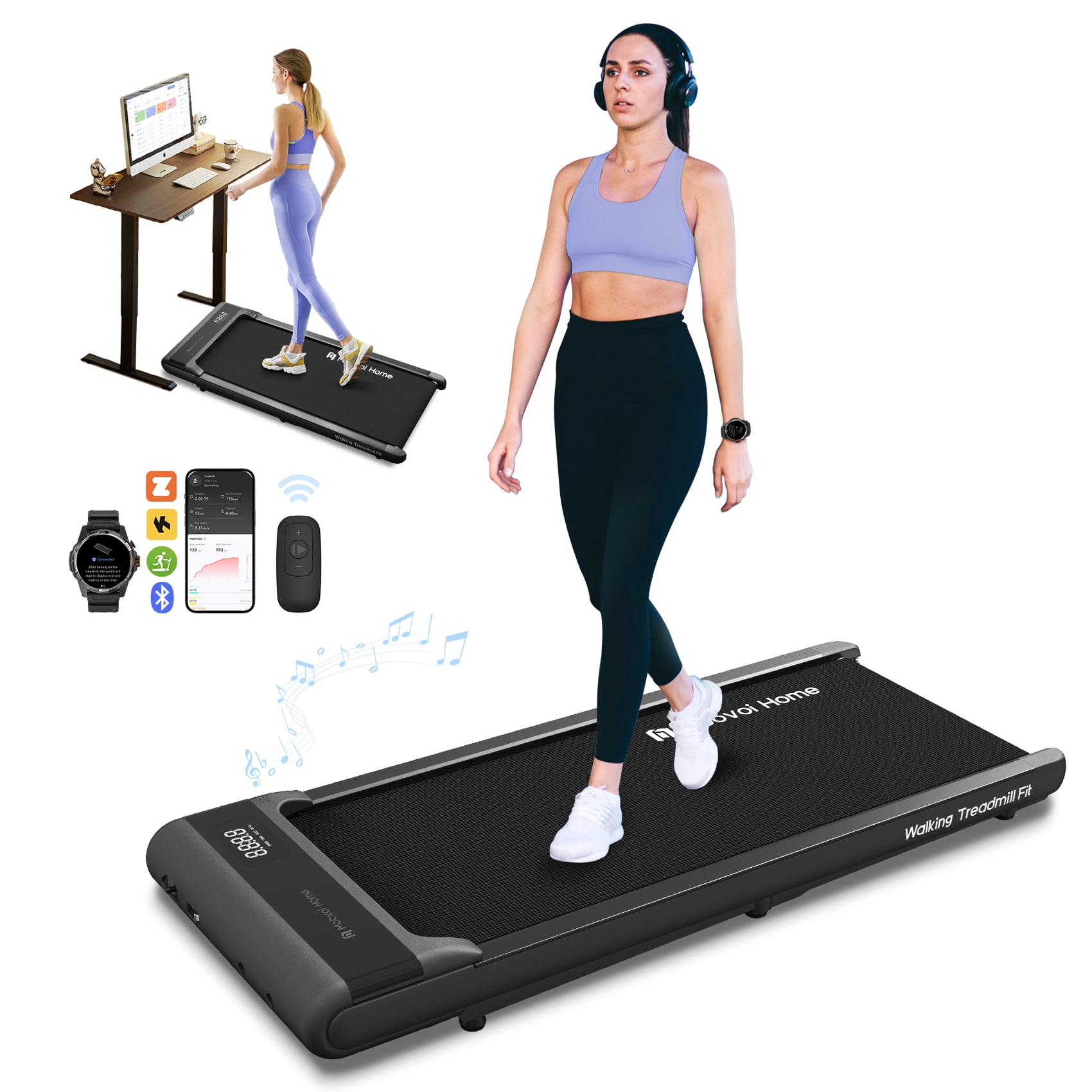 Mobvoi Walking Pad Under Desk Treadmill Portable Small 2 in 1 ...