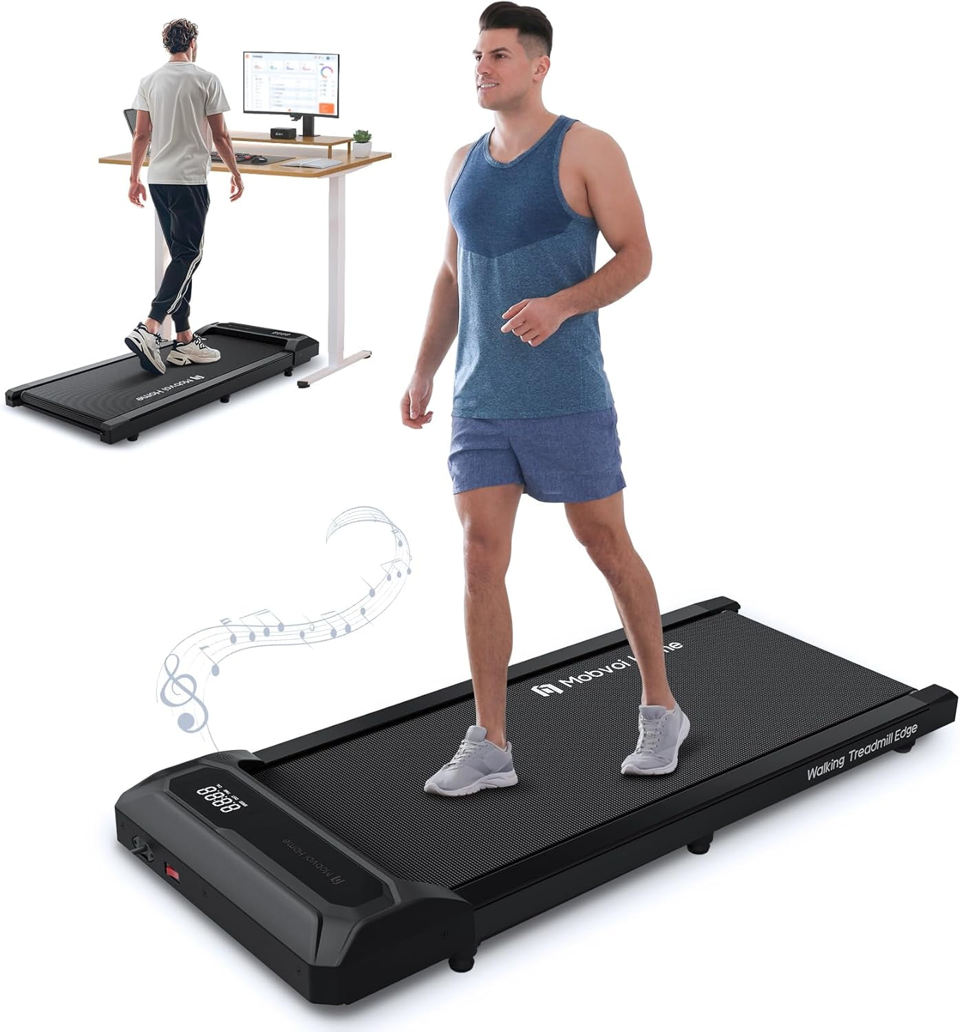 Mobvoi Walking Pad Treadmill Under Desk Compact Portable Treadmills for ...