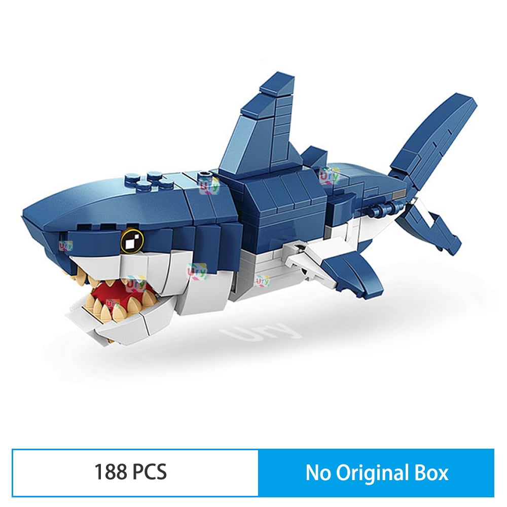 Moc Ocean Marine Fish 3in1 Animals Shark Tiger Owl Crocodile Model Set ...