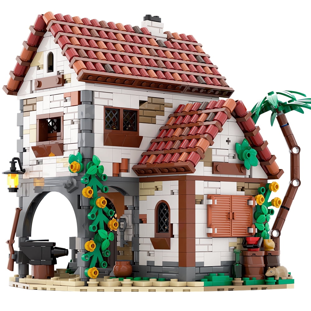 Moc Pirate Architecture Building Blocks Set Pirate of Barracuda Bay Blacksmith‘s House Building ...