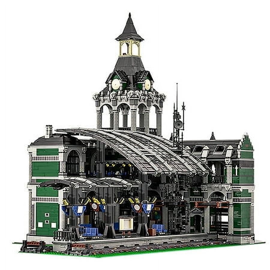 Moc Retro 80s Street Scene Train Station Building Blocks Set Classical ...