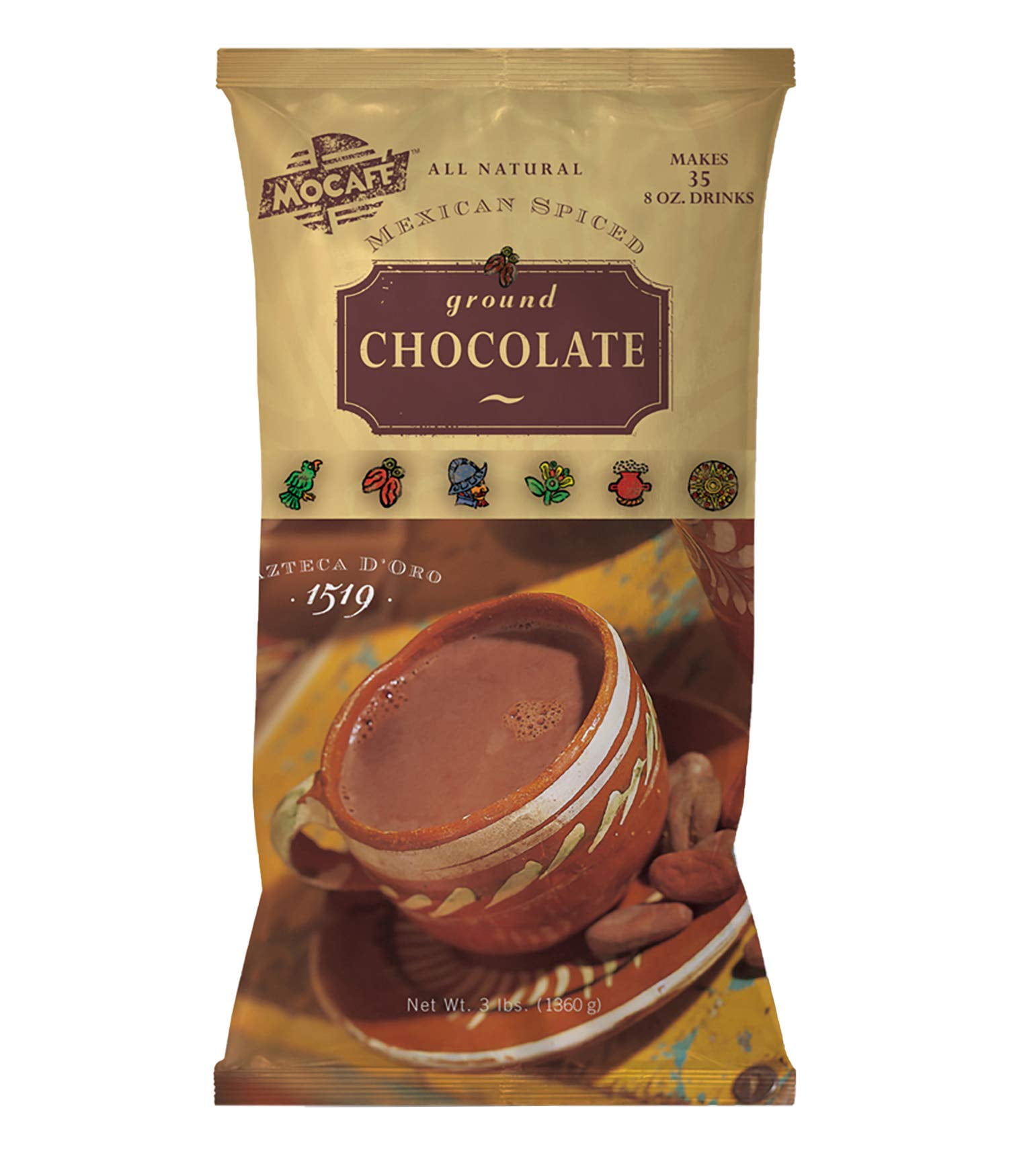 MOCAFE Azteca D'oro 1519 Mexican Spiced Ground Chocolate for Coffee ...
