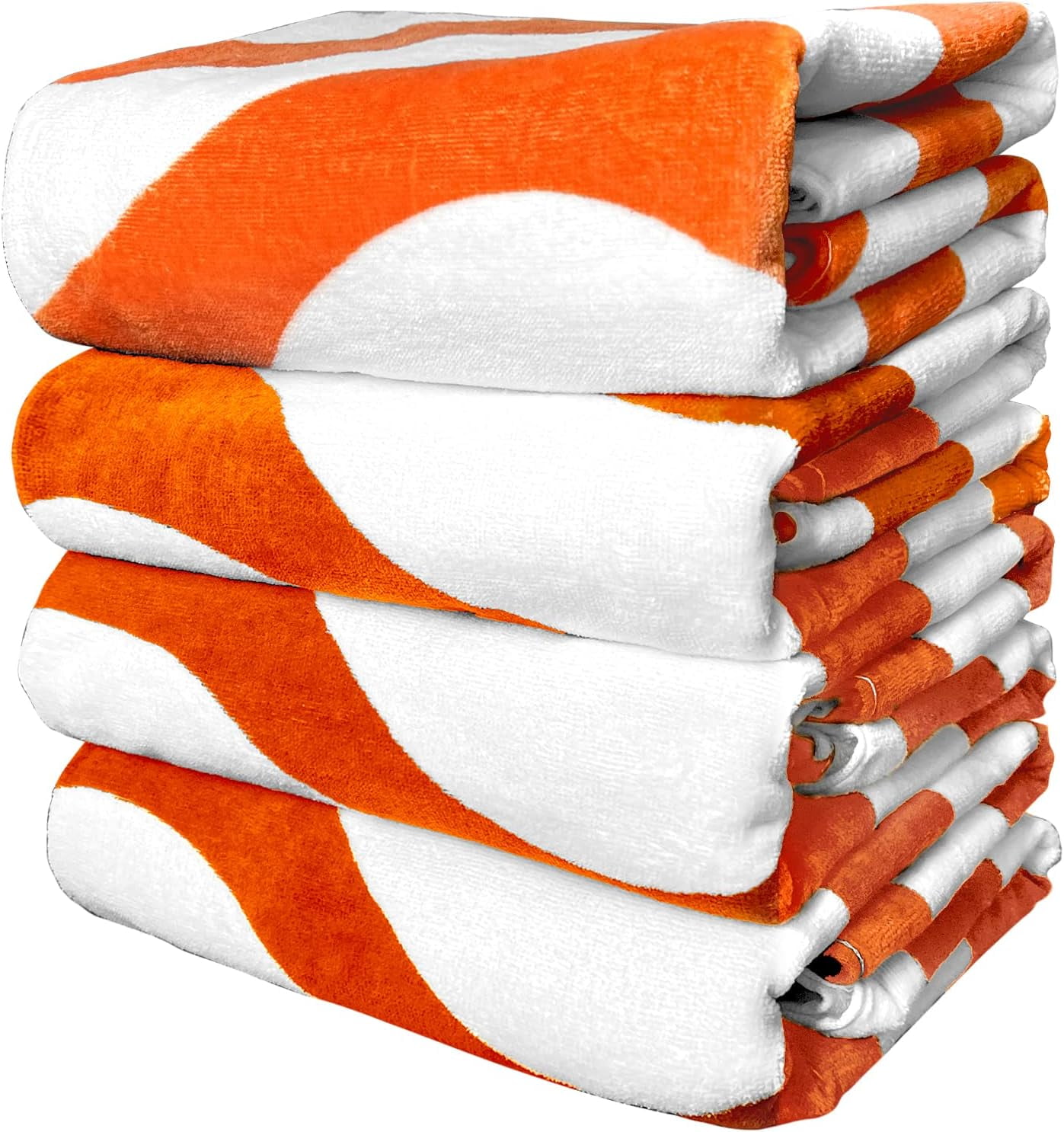 Mocaletto 100% Cotton Beach Towel with Towel Band(4 Pack),Oversized 35 ...