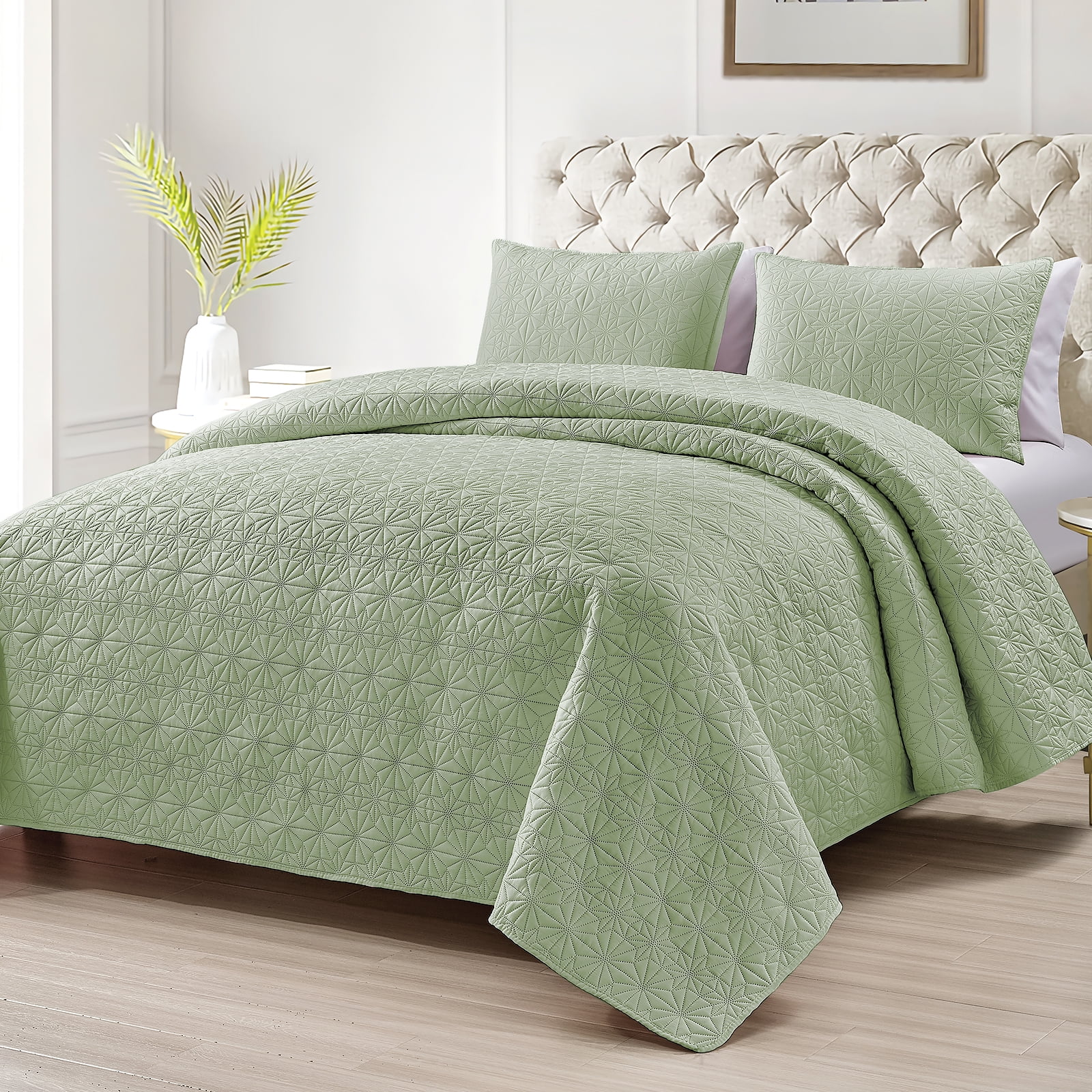 Mocaletto Luxury 3 Piece Queen Size Quilts, Elegant&Reversible Quilt ...