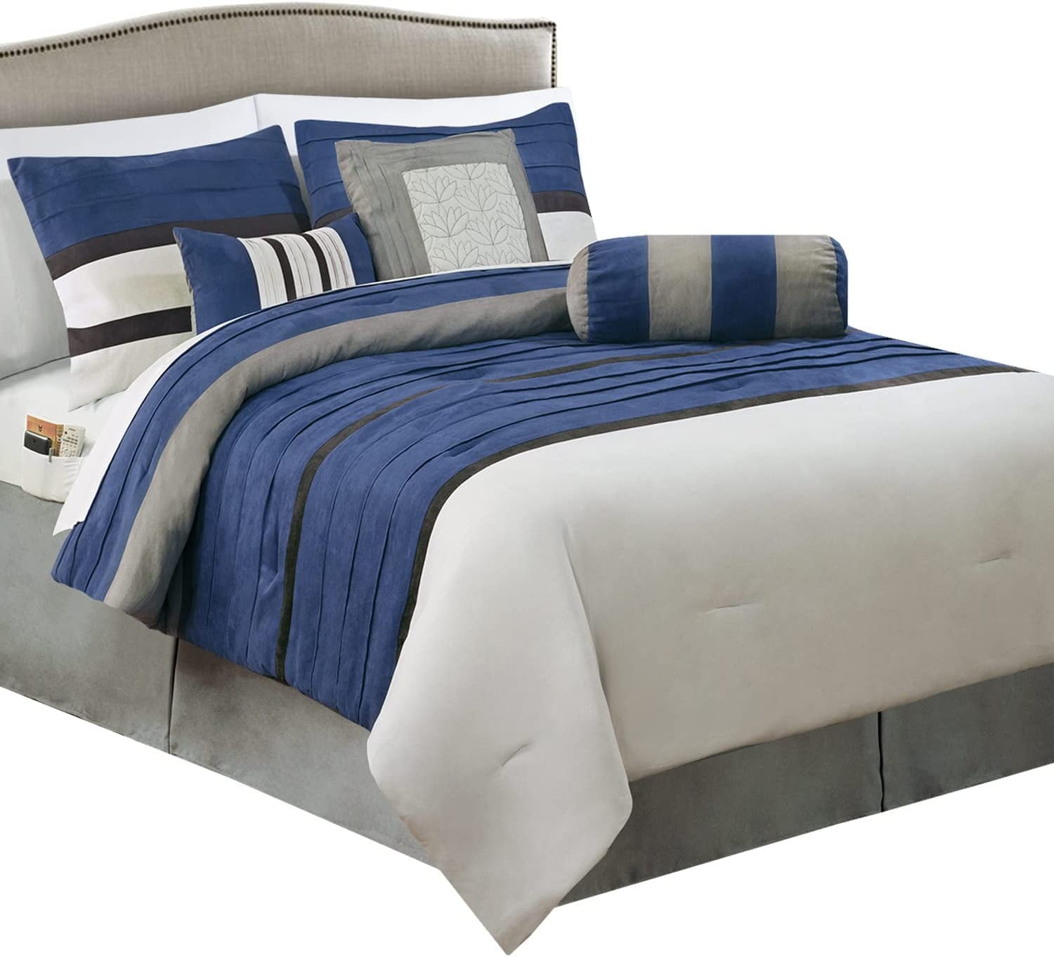Mocassi 12-Piece Comforter Set, Cirena Microsuede Bed-in-a-Bag with 6 ...