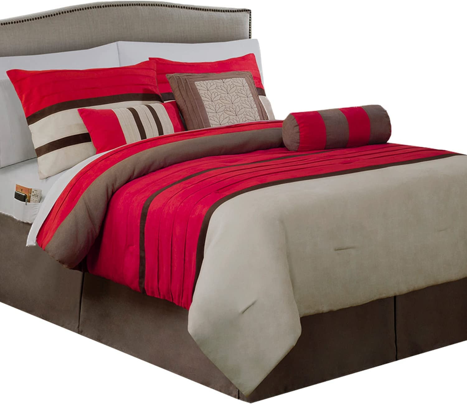 Mocassi 12-Piece Microsuede Comforter Set, Cirena Bedding Collection ...