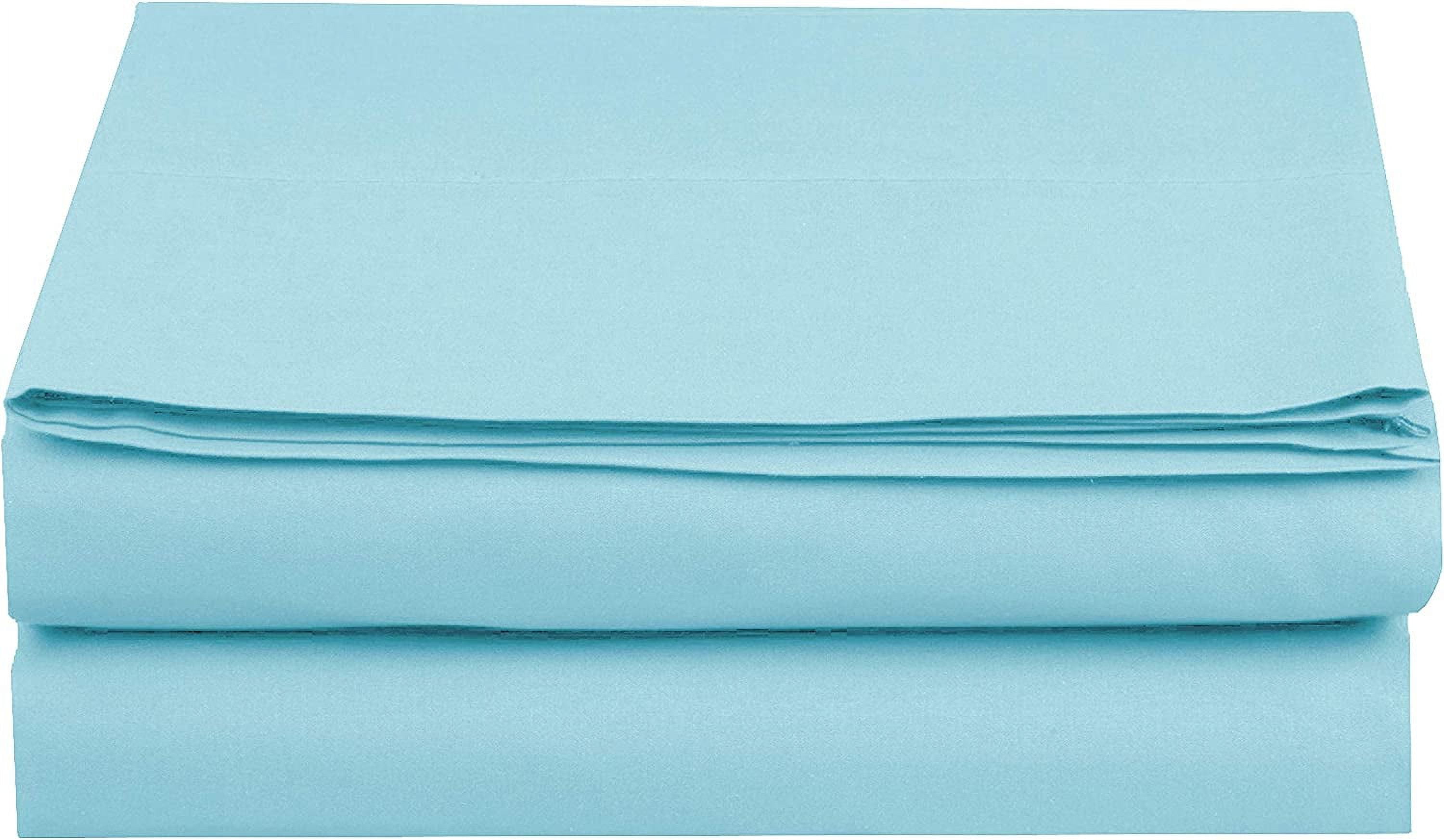 Mocassi 1500 Thread Count 1-Piece Flat Sheet,Queen, Aqua - Walmart.com