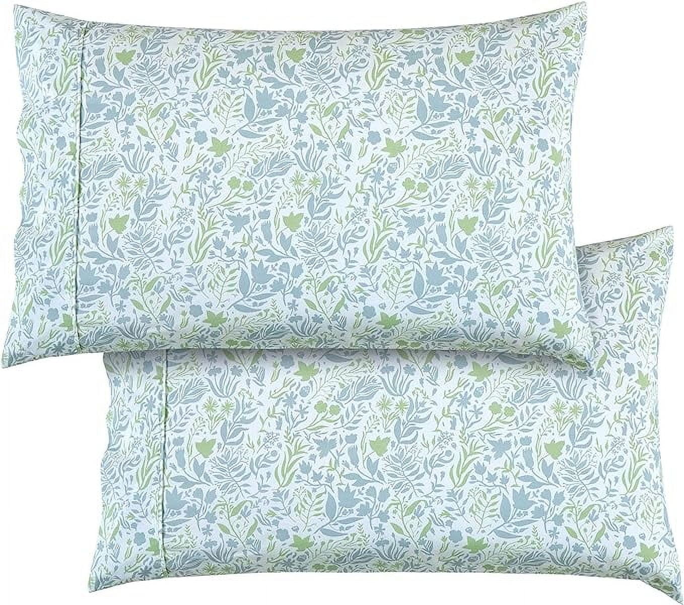 Mocassi 2 Floral Pint Pillowcases Set - 1500 Thread Microfiber 2-Piece ...