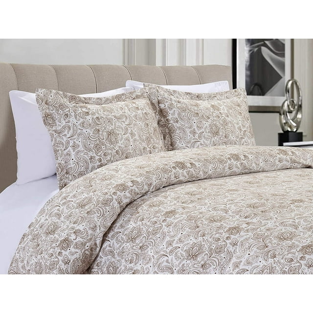 Mocassi 3-Piece Duvet Set, Paisley Design, Comforter Cover with Corner ...