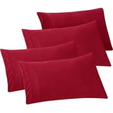 Mocassi, Solid Pillowcases, Queen Size, 1500 Thread Count Burgundy ...
