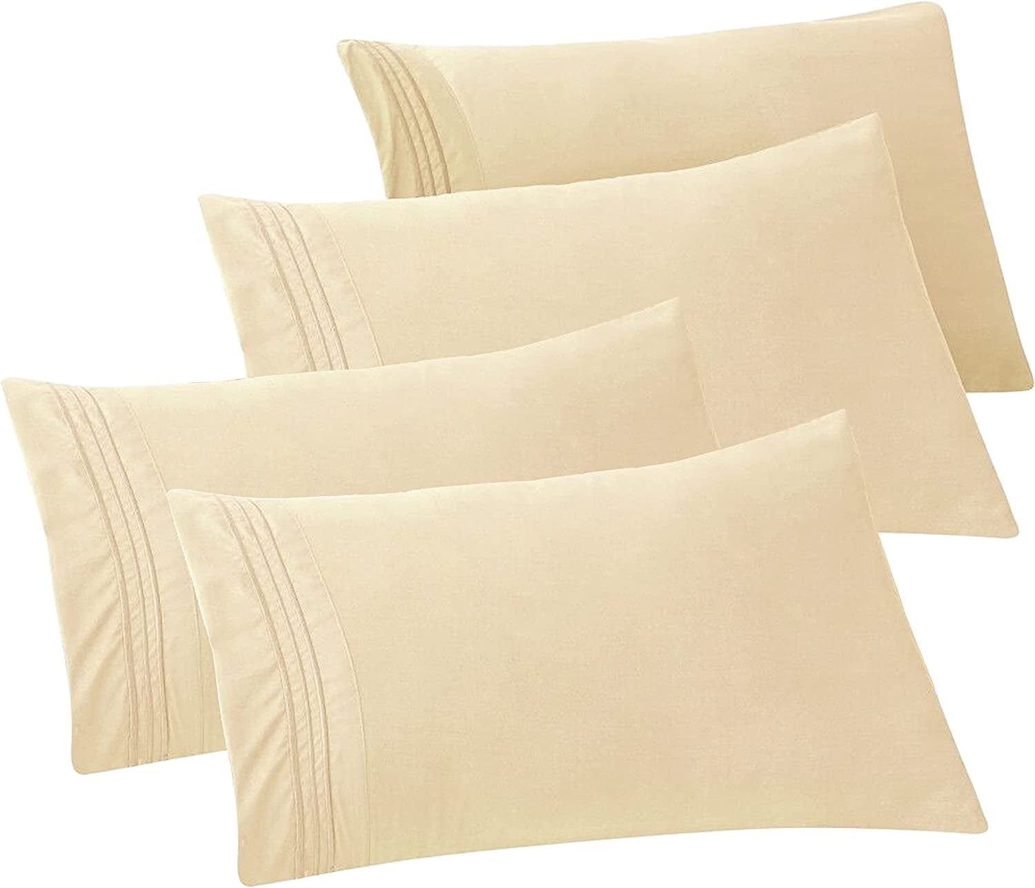 Mocassi 4-Pack Cooling Pillowcases, King & Queen Size, 1500 Thread ...